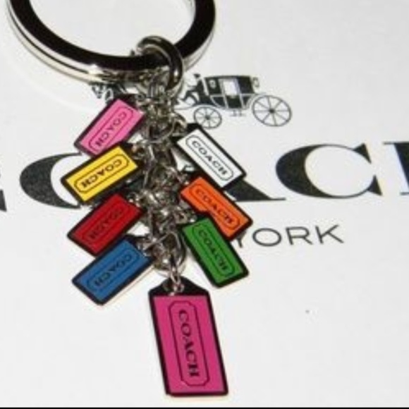 Coach | Accessories | New Coach Lozenge Hang Tag Key Chain Ring Enamel ...